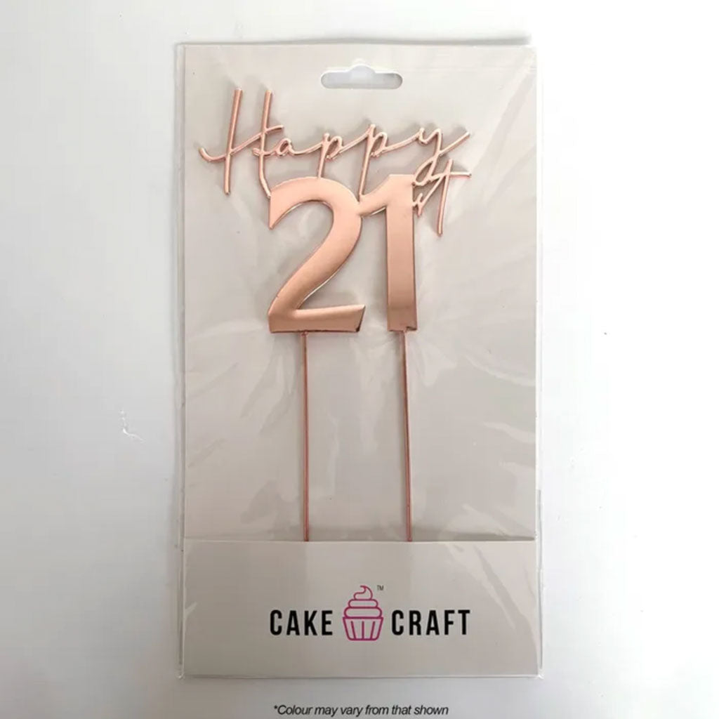 Cake Craft Metal Cake Topper Happy 21st Rose Gold – Lloyd Holt Packaging